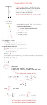 Il pendolo, moto armonico semplice - Docsity