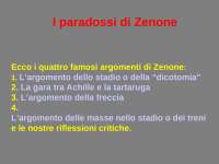 Paradossi del filosofo zenone - Docsity