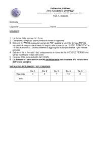 Tema esame informatica A polimi | Prove d'esame di Elementi di Informatica | Docsity