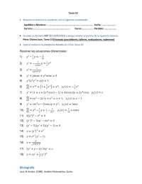 Ecuaciones diferenciales ejercicios a resolver - Docsity