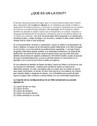 ¿Que es un layout, ejemplo y sus conceptos? - Docsity