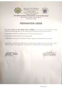Designation Order of Teacher - Docsity
