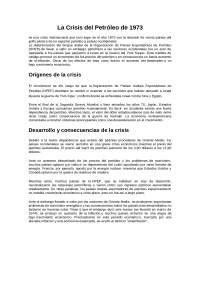 CRISIS PETROLERA DEL 1973 - Docsity