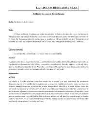 Análisis La casa de Bernarda Alba - Docsity