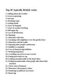 50 traits of Britains - Docsity