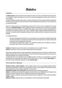 STATISTICA per COMPLEMENTI DI MATEMATICA E CALCOLO NUMERICO - Docsity