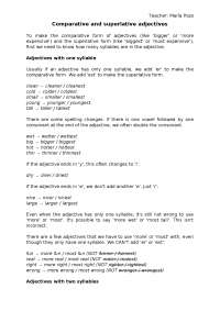Comparative and superlative adjectives - Docsity