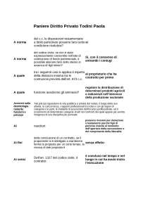 Paniere di diritto privato E-Campus - Todini Paola - Docsity