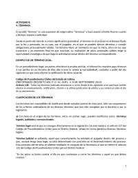 Términos procesales en Teoría General del Proceso - Docsity