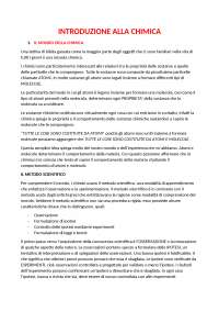INTRODUZIONE ALLA CHIMICA, riassunto libro completo - Docsity