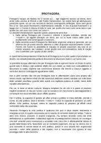 Il pensiero di Protagora - Docsity