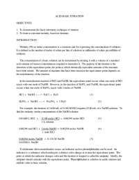 Lab manual demonstrating the basic laboratory technique of titration ...