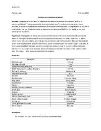 Chemistry Lab Report on Analysis of a Commercial Bleach - Docsity