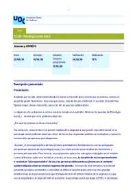 Psicologia social - Enunciado PEC 1 - Docsity