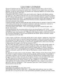 Tutto su GIACOMO LEOPARDI - Docsity