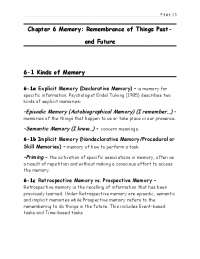 Chapter 6 - Memory (Psychology 3 Edition) by Spencer Rathus - Docsity