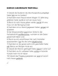 Esercitazioni di tedesco: le subordinate temporali | Esercizi di Lingua Tedesca | Docsity