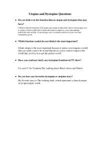 Utopia + Dystopia exercise | ANSWERS - Docsity