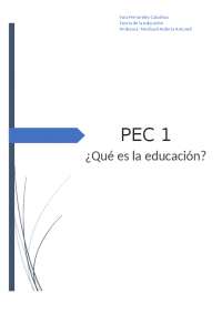 PEC 1 TEORIA DE LA EDUCACIÓN - Docsity