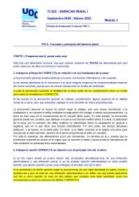 73522 PEC1 - PEC 1 Derecho Penal I - Docsity