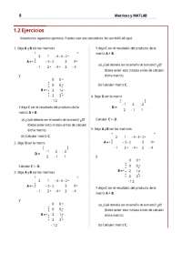 Ejercicios de matrices en matlab - Docsity
