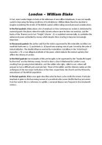 London - William Blake - Docsity