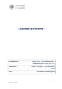 Distribución binomial - Docsity