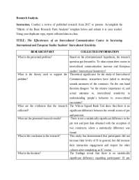 Research Analysis “Matrix of the Basic Research Parts Analysis” - Docsity