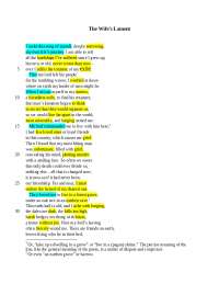 The wife's lament poema - Docsity