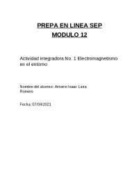 Actividad integradora 1 electromagnetismo en el entorno - Docsity