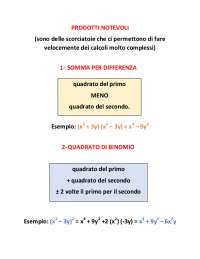 Formule risolutive - Prodotti Notevoli - Docsity
