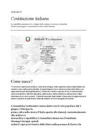 Articolo 9 della costituzione italiana - Docsity