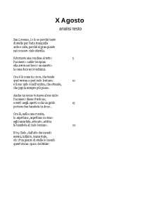 Analisi poesia X Agosto - Docsity