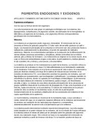 Pigmentos endógenos y exógenos. - Docsity