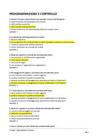 Programmazione e Controllo - Docsity