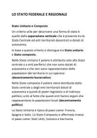 Differenza tra stato federale e stato regionale - Docsity