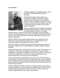 Biografia de Emile Durkheim - Docsity