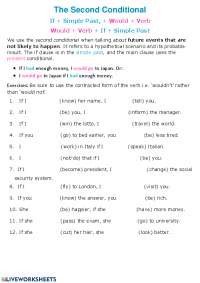 Second conditional Homework - Docsity
