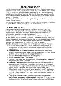 Apollonio Rodio e le ’Argonautiche’ - Docsity