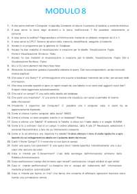 Domande con risposte - Moduli 8 - 9 - 10 Eirsaf full | Prove d'esame di Informatica | Docsity