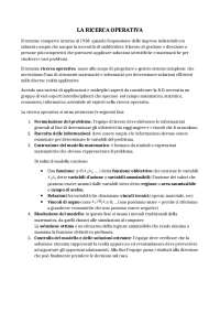 Relazione sulla Ricerca Operativa in Matematica - Docsity