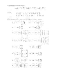 Calcolo matriciale - Esercizi - Docsity