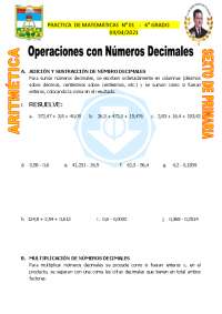 Operaciones con números 6t° grado - Docsity