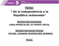 Modulo 9 actividad integradora 3 | Ejercicios de Historia | Docsity