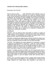 Contrato de transacción laboral | Ejercicios de Derecho Procesal Laboral | Docsity