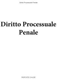 Diritto Processuale Penale - Paniere compilato eCampus - Docsity