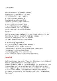 Lavandare, Pascoli, analisi - Docsity