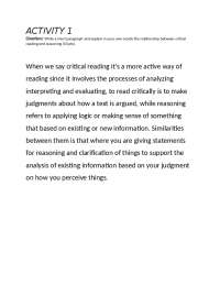 ENGLISH 112 ANSWERS AND OTHER ACTIVITIES - Docsity