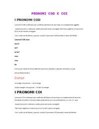 I pronomi cod e coi - Docsity