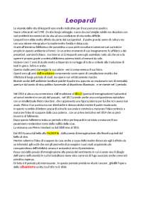 Riassunto e appunti Leopardi - Docsity